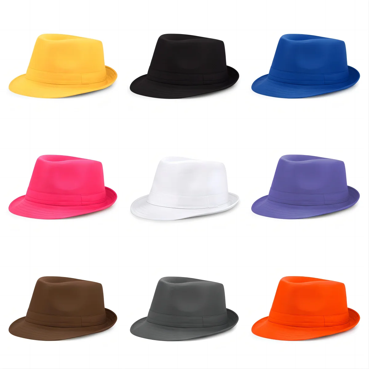 Summer Solid Bright Color Sun Hat British Jazz Hat Top Hat Men's Top ...