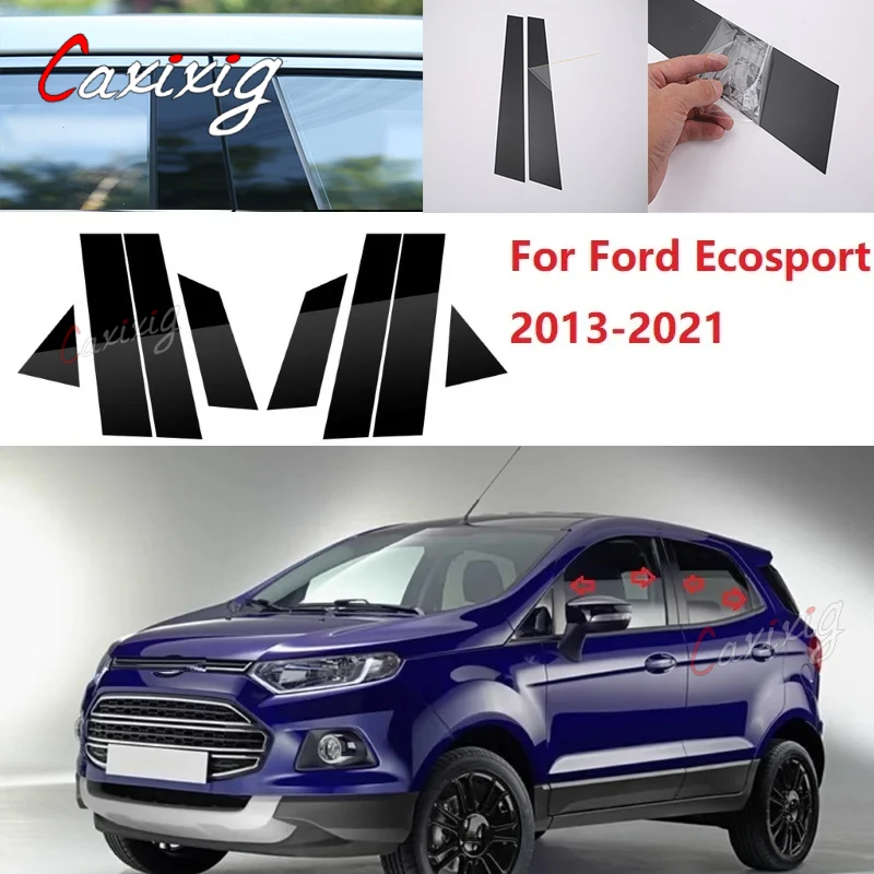 8PCS-Polished-Pillar-Posts-Fit-For-Ford-Ecosport-2013-2021-Window-Trim ...