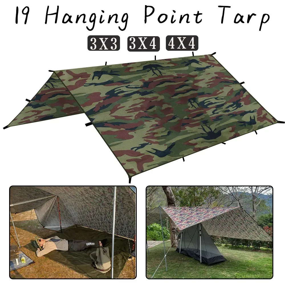 Camping-19-Hanging-Points-Tent-Tarp-Survival-Sun-Shelter-Shade-Canopy ...