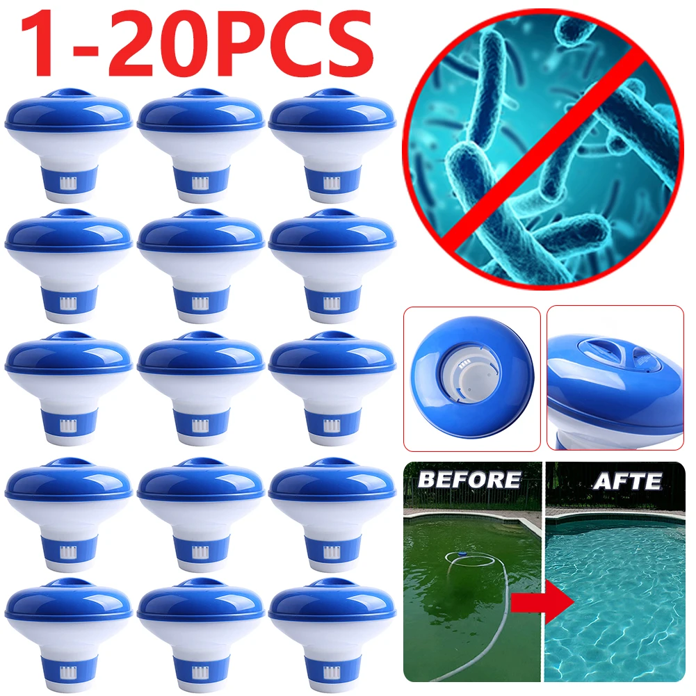 Swimming-Pool-Cleaning-Tools-Floating-Chlorine-Dispenser-Automatic-Pump ...