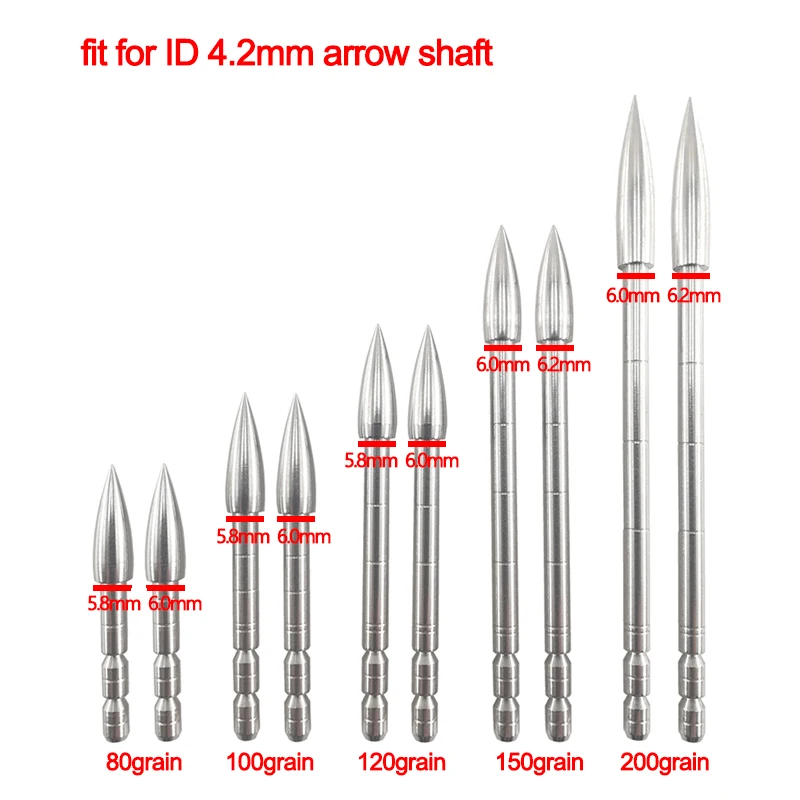 Archery-Arrow-Point-Tip-Arrow-Head-80-100-120-Grain-For-ID4-2-mm-Arrow ...