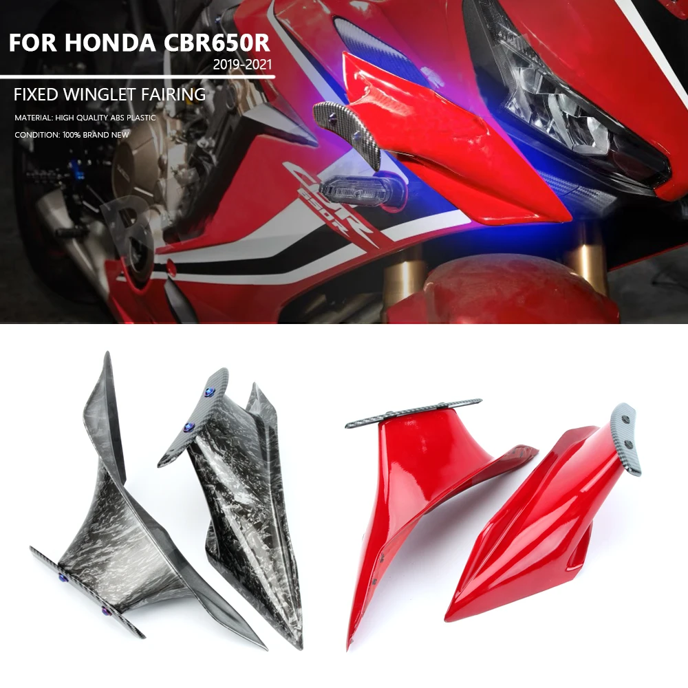 For Honda CBR650R Motorcycle Wing Protection Cover Kit Fixed Winglet CBR650 Fairing Winglets ...
