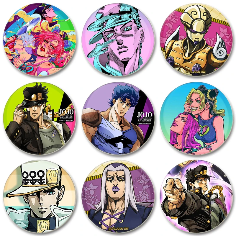 JoJo's Bizarre Adventure Pin for Backpacks 32/44/58mm Round Plastic ...