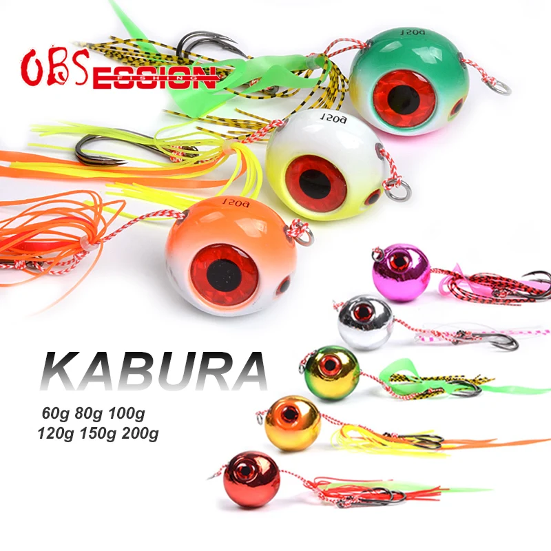 OBSESSION 60g-200g Inchiku DeepSea Metal Fast Sinking Jig Rubber Skirts ...