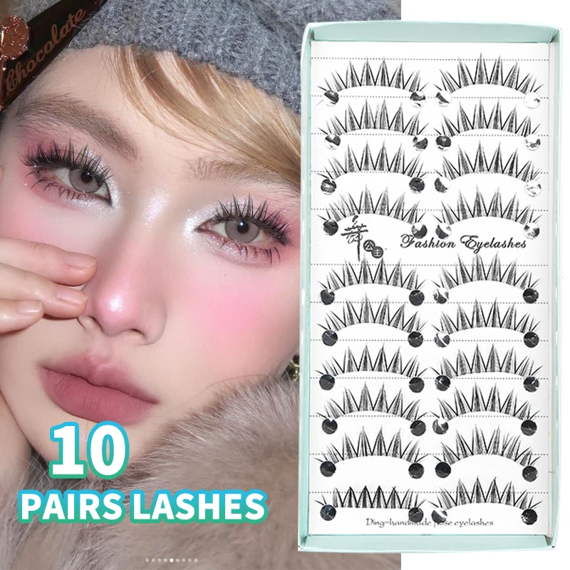 10pairs-Korean-Lashes-Manga-Eyelashes-Natural-Glue-False-Eyelash ...