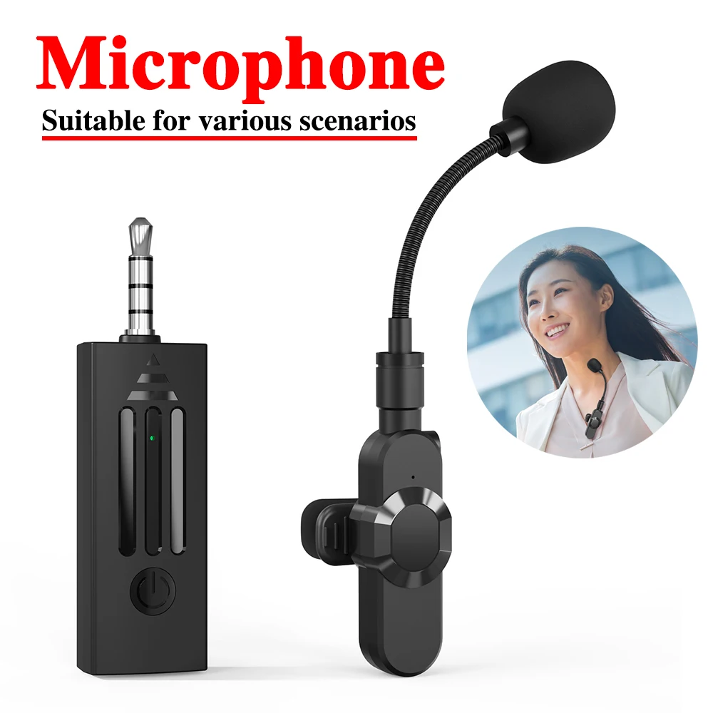 Wireless-3-5mm-Microfone-Lavalier-Camera-Microfone-sem-fio-para-PC-port ...