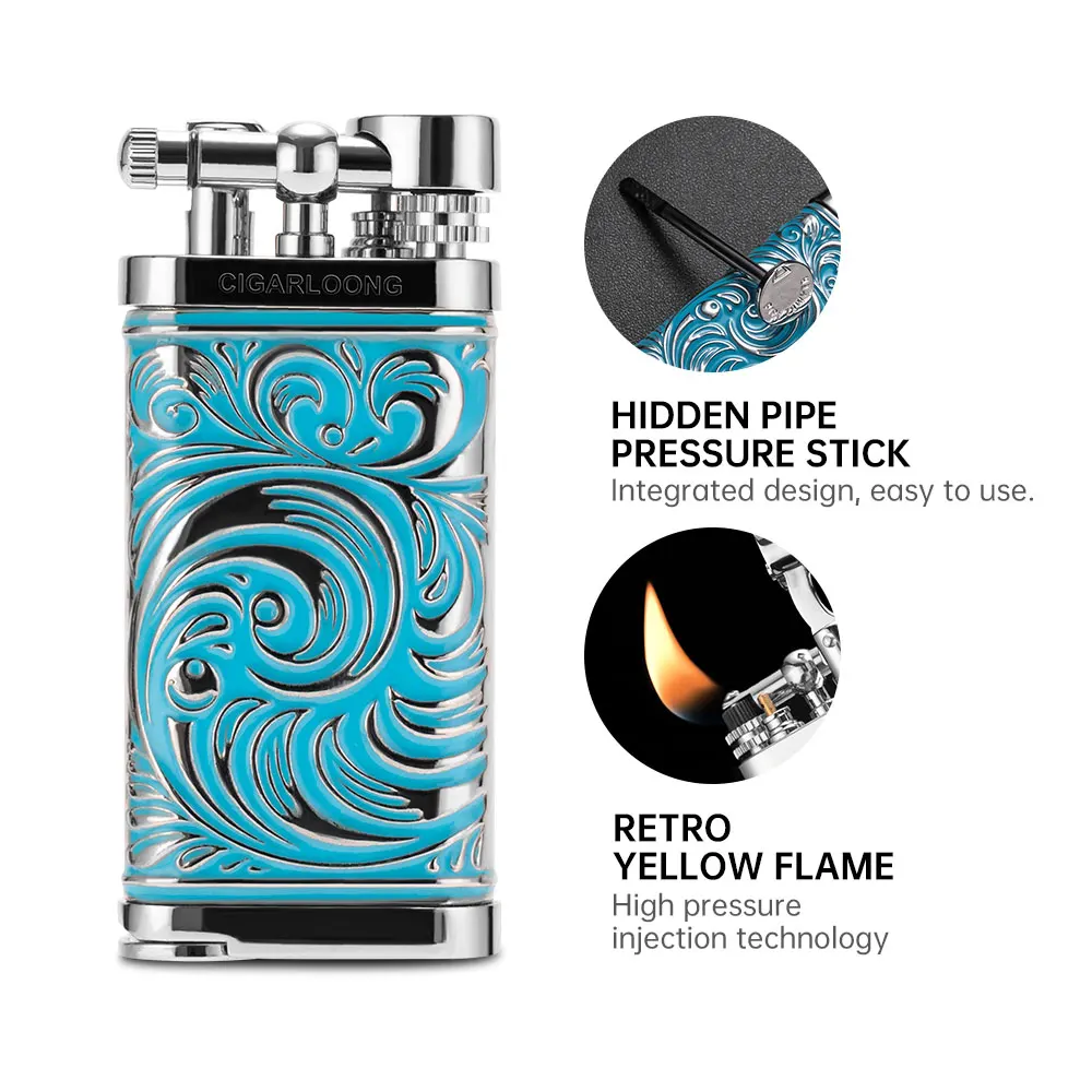Retro-Cigar-Lighter-Flame-Inflatable-Luxury-Cigarette-Lighter-Vintage-Pattern-Hidden-Stick ...