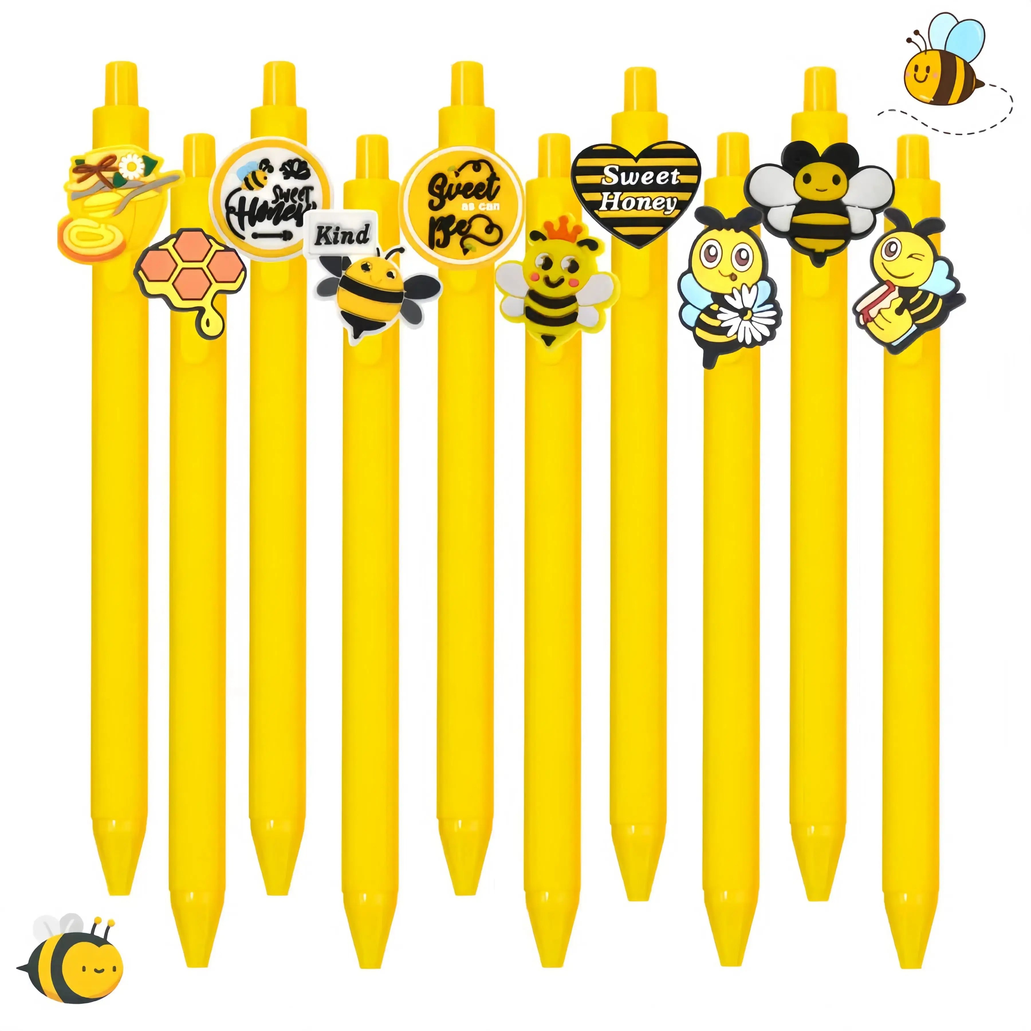 10pcs Bee Pens Inspirational Gel Pens Bulk, Motivational Employee ...