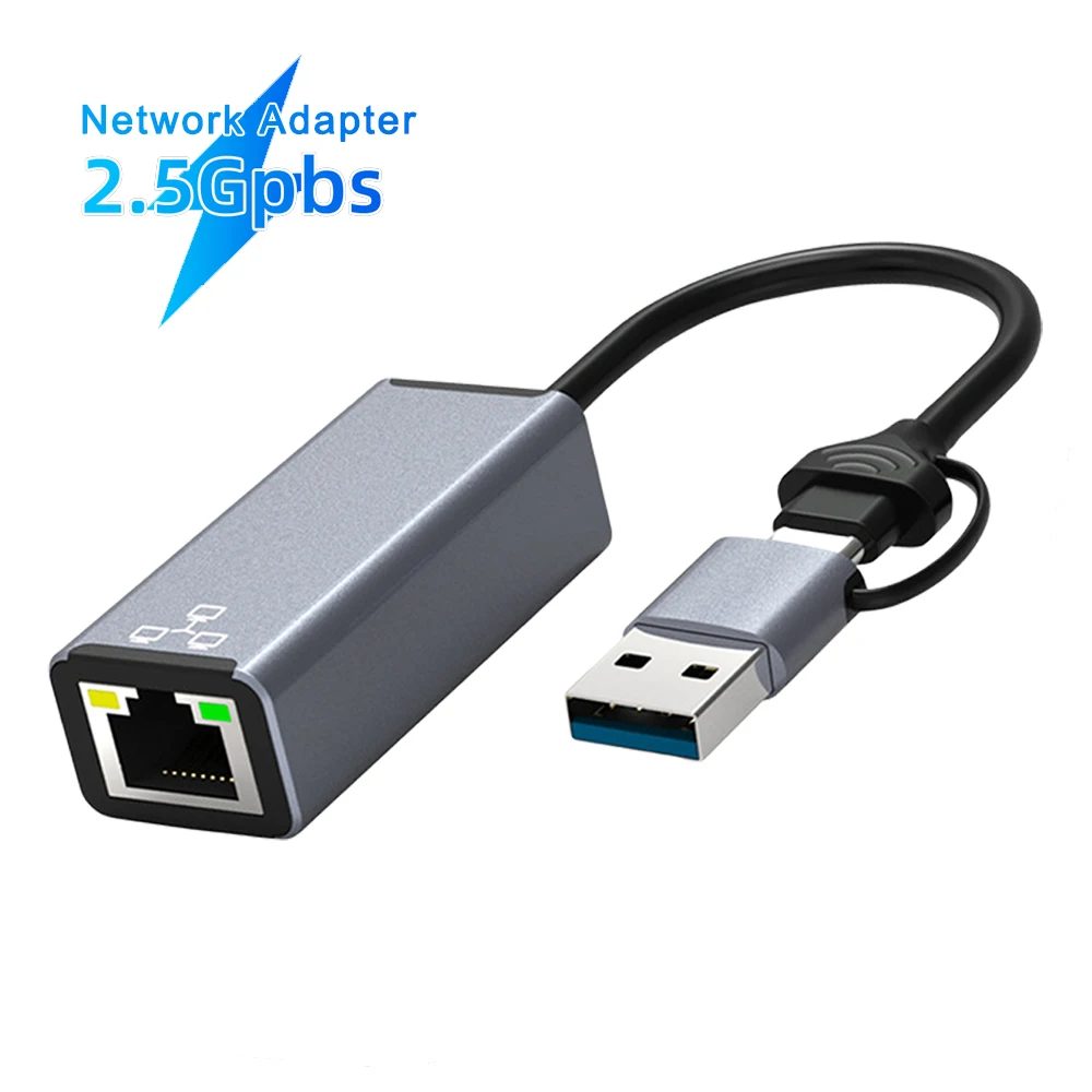 Type-C-USB-Ethernet-Adapter-2500Mbps-High-speed-External-Network-Card ...