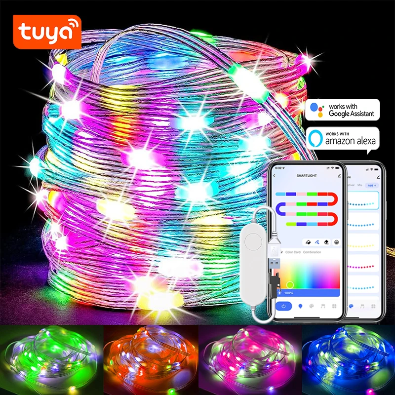 TUYA-Fairy-String-Lights-RGBIC-Color-Changing-10m-100-LED-Fairy-Light ...