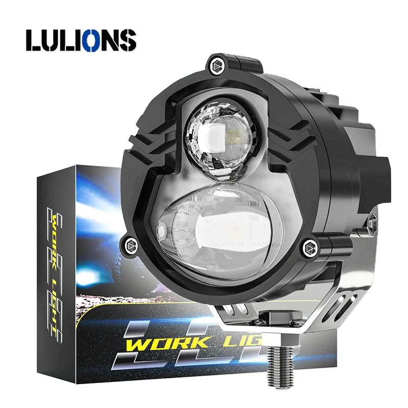 12-24v-Led-motorcycle-Spotlight-Headlight-Dual-Color-Laser-Fog-Lamp ...