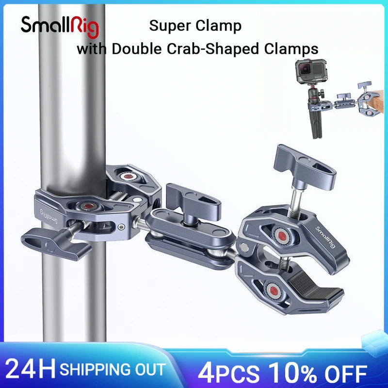 SmallRig Super Clamp with Double Crab Shaped Clamps Magic Arm Double ...