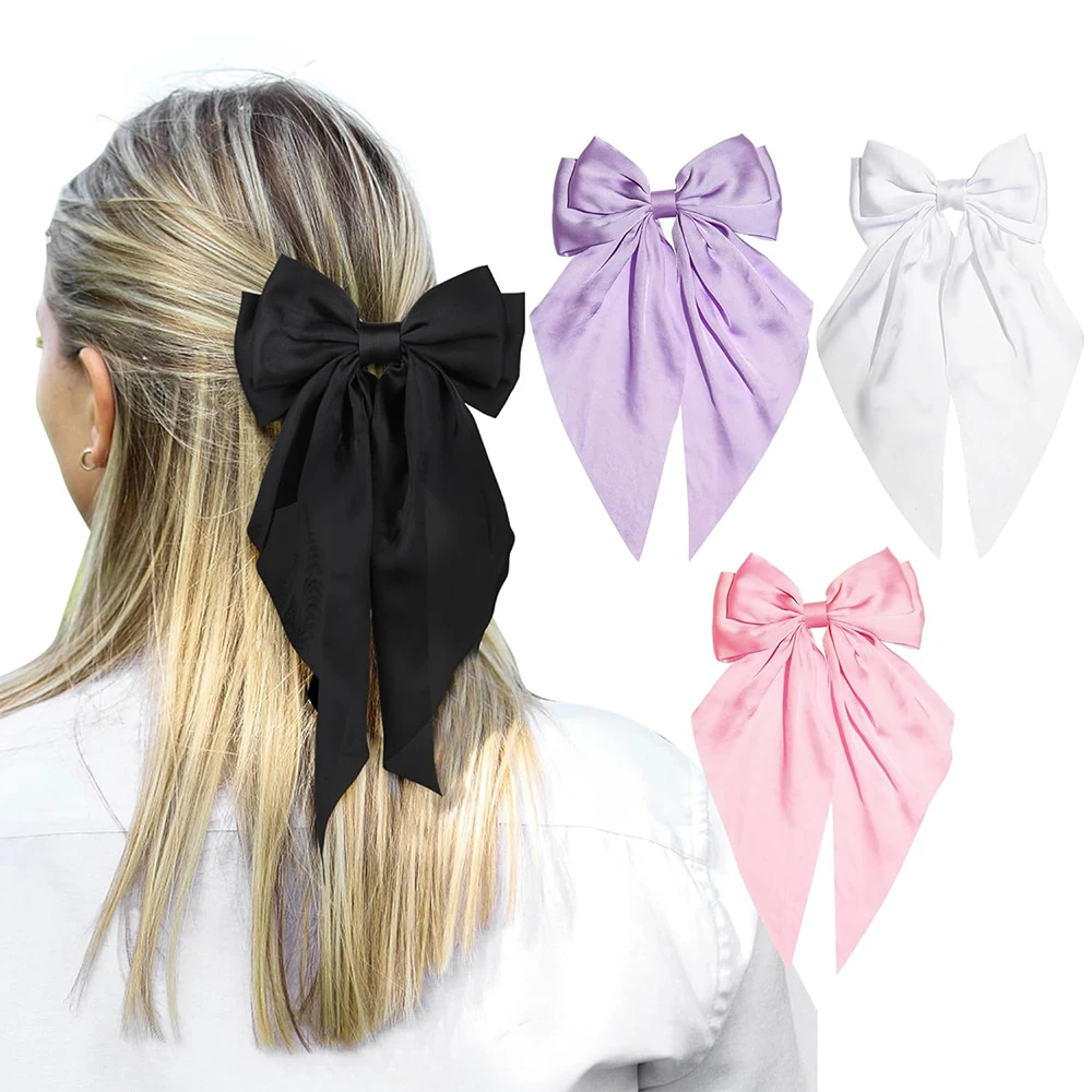 Hair-Bows-for-Girls-Ribbons-Pink-Black-White-Bow-Girls-Ribbon-Hair ...