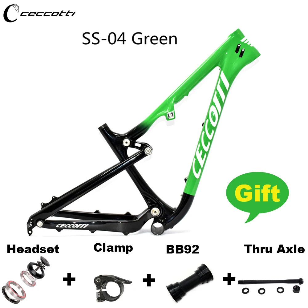 CECCOTTI Full Suspension MTB Frame Carbon Bicycle 27.5er 16.5 Inch Bike ...