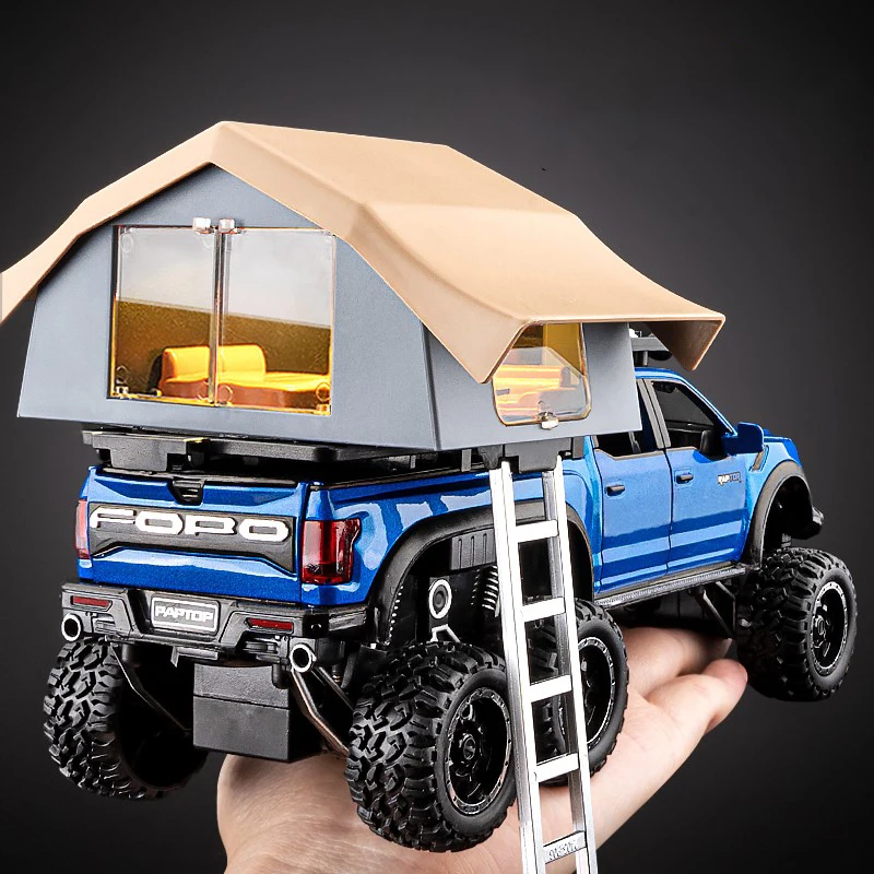 1:24 Raptor Pickup Truck Model, Removable Simulated Alloy RV, Off-road ...