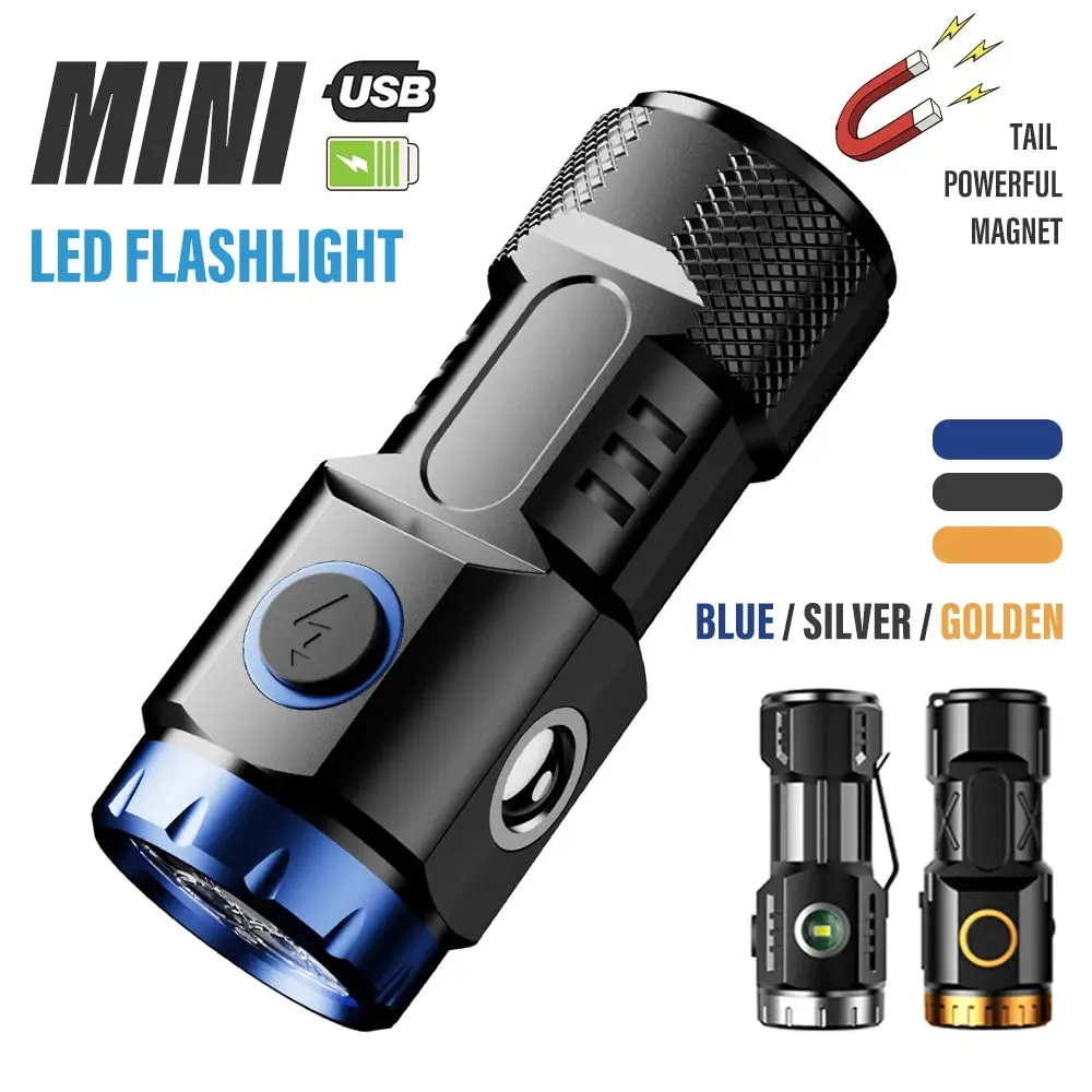 MINI-Rechargeable-LED-Flashlight-Camping-Light-With-Side-Lights-and ...