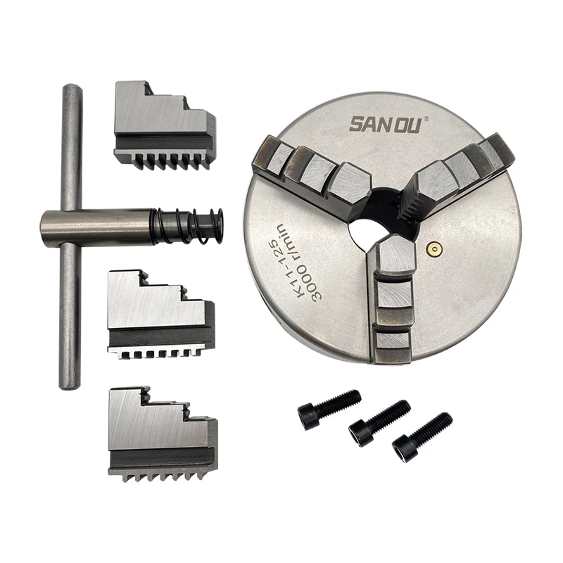 SANOU-Chuck-bubut-125mm-3-Jaw-pemusatan-sendiri-Chuck-K11-125-presisi ...
