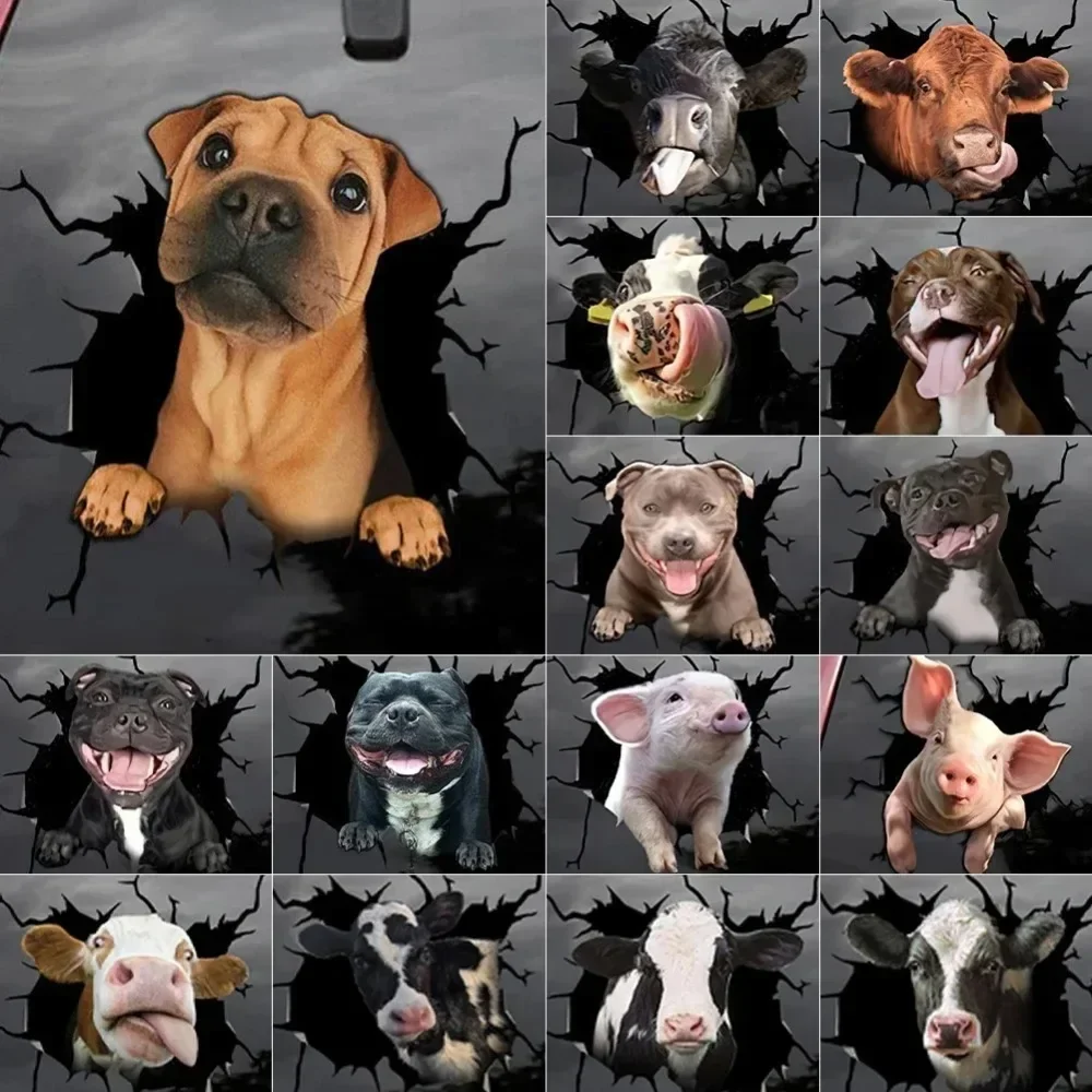 3D-Puppy-Crack-Animal-Car-Stickers-Auto-Window-DIY-Funny-Body-Styling ...