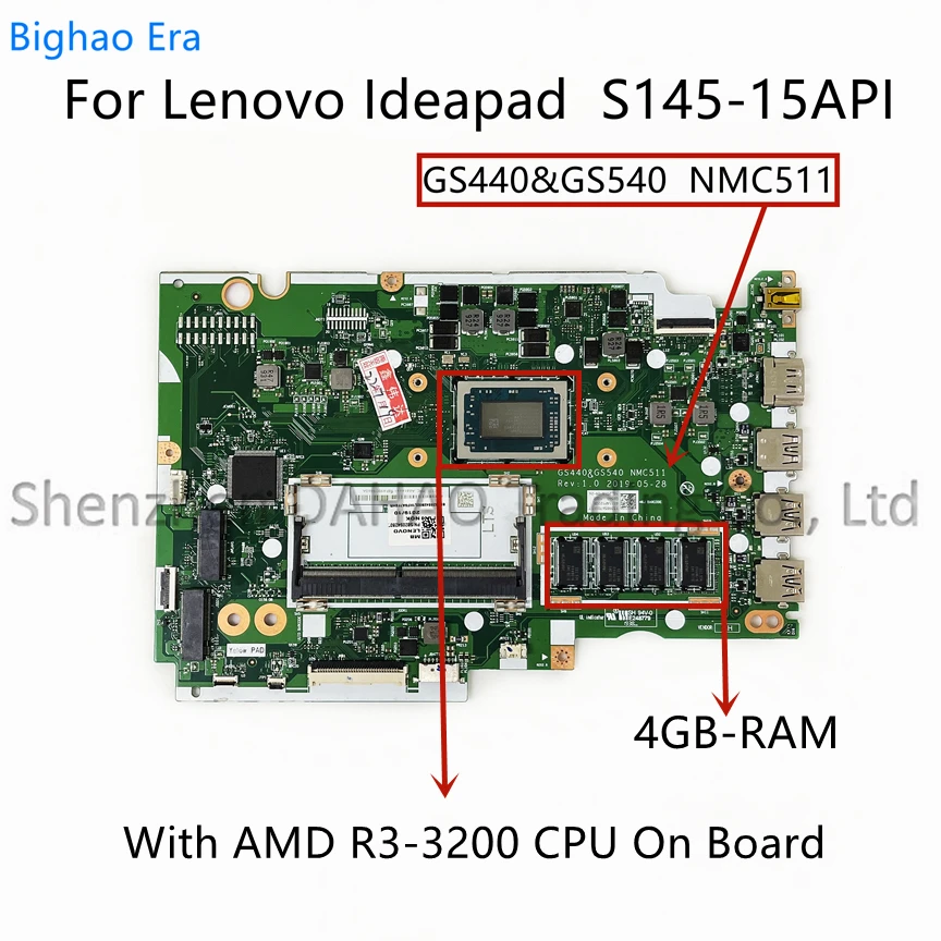 NMC511 NM-C511 For Lenovo Ideapad S145-15API Laptop Motherboard With ...