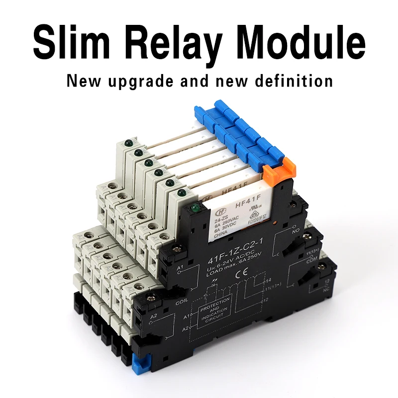 Din-Rail-Slim-Relay-Module-41F-1Z-C2-1-Integrated-PCB-Mount-With-Relay ...
