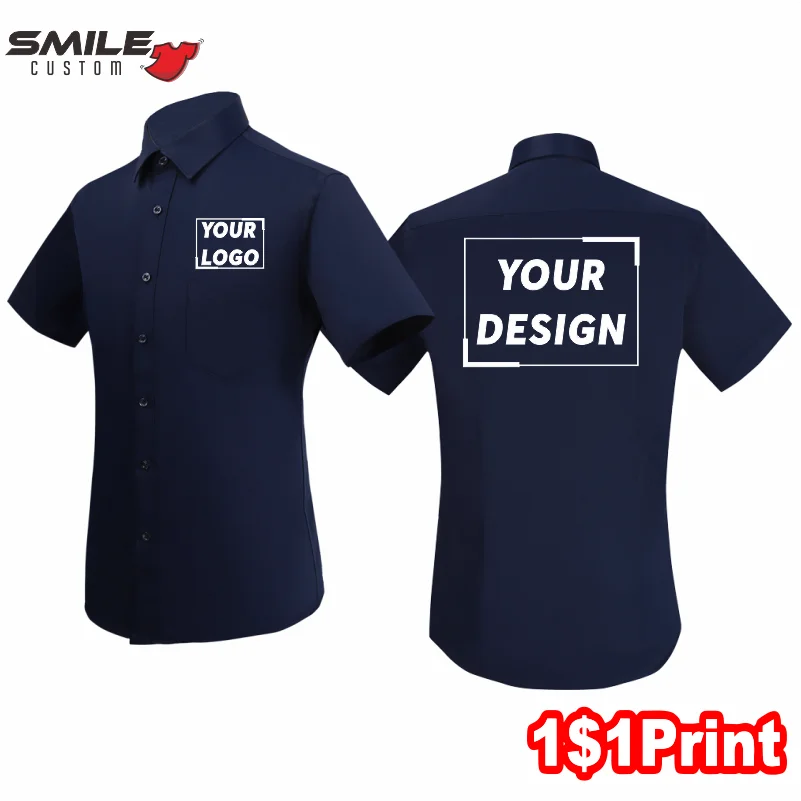 Summer Fashion Men's Short sleeved Professional Shirt Custom Brand ...