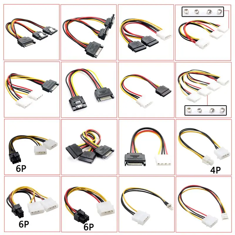 Power-6Pin-8Pin-4Pin-15Pin-SATA-Male-To-4Pin-IDE-Molex-Female-15Pin ...