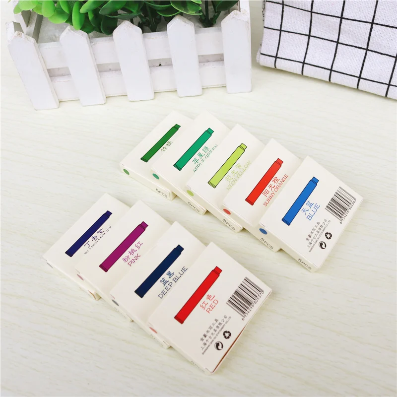 20 PCS/LOT Color Fountain Pen Ink Fill the Ink Capsule 2.8mm inner ...