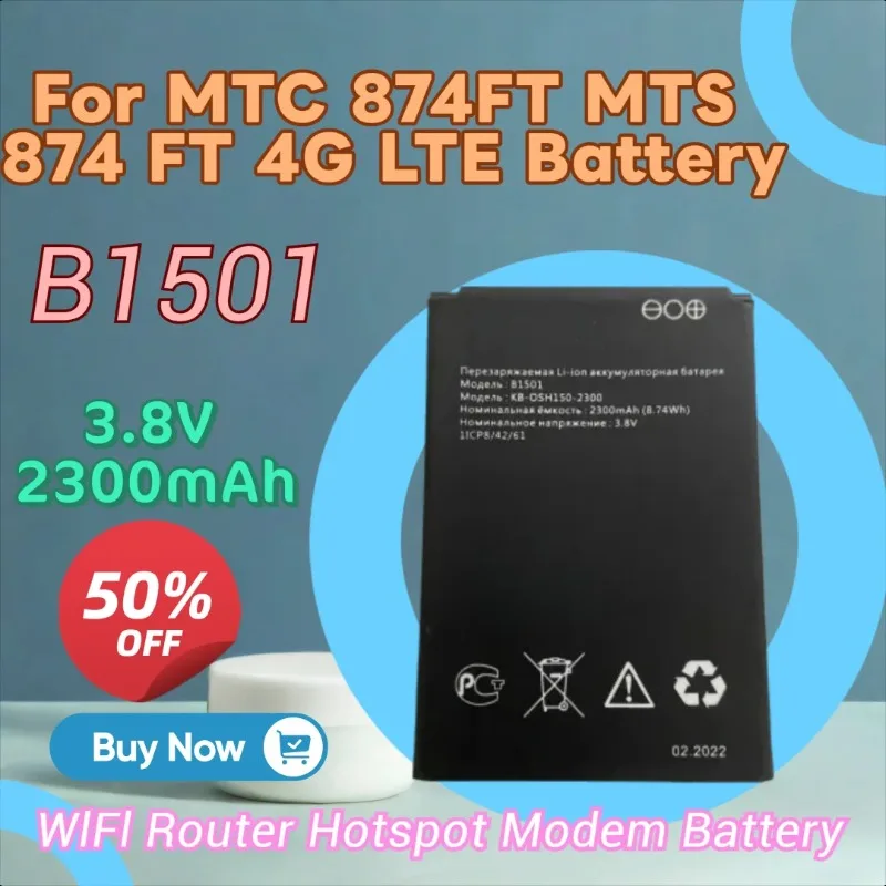 100% New High Quality 3.8V 2300mAh B1501 Replacement WIFI Router ...