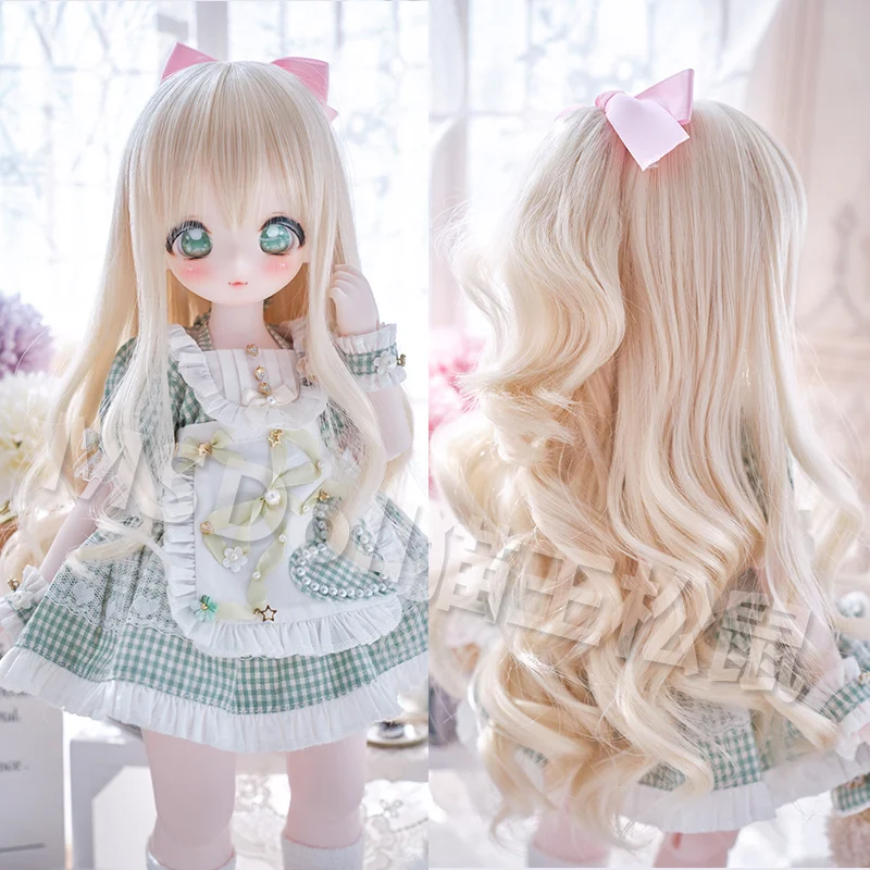 BJD-Doll-Wigs-Long-Curly-Hair-For-1-3-DD-MDD-With-Bangs-Black-Blue ...