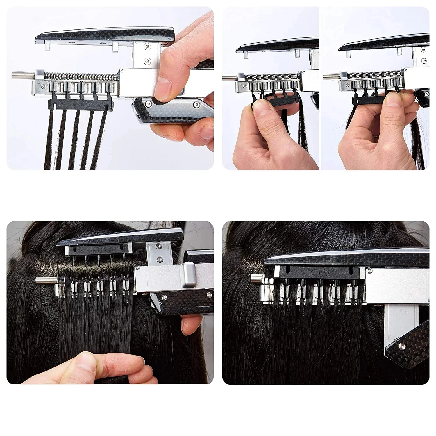 6D2 buckles 40pc 3 color Hair Extension Buckles For 6D2-machine Human ...