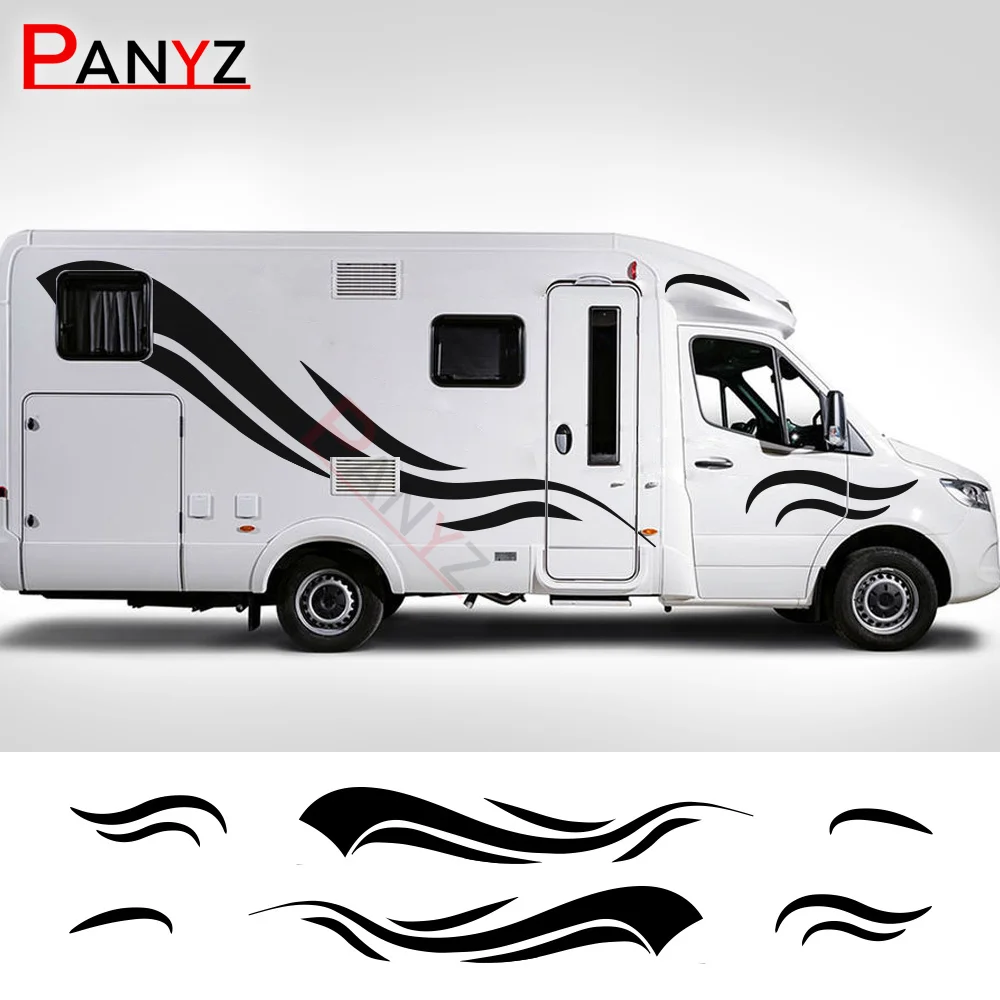 6PCS-Motorhome-Stripes-Vinyl-Stickers-For-Camper-Van-Horsebox-Caravan ...