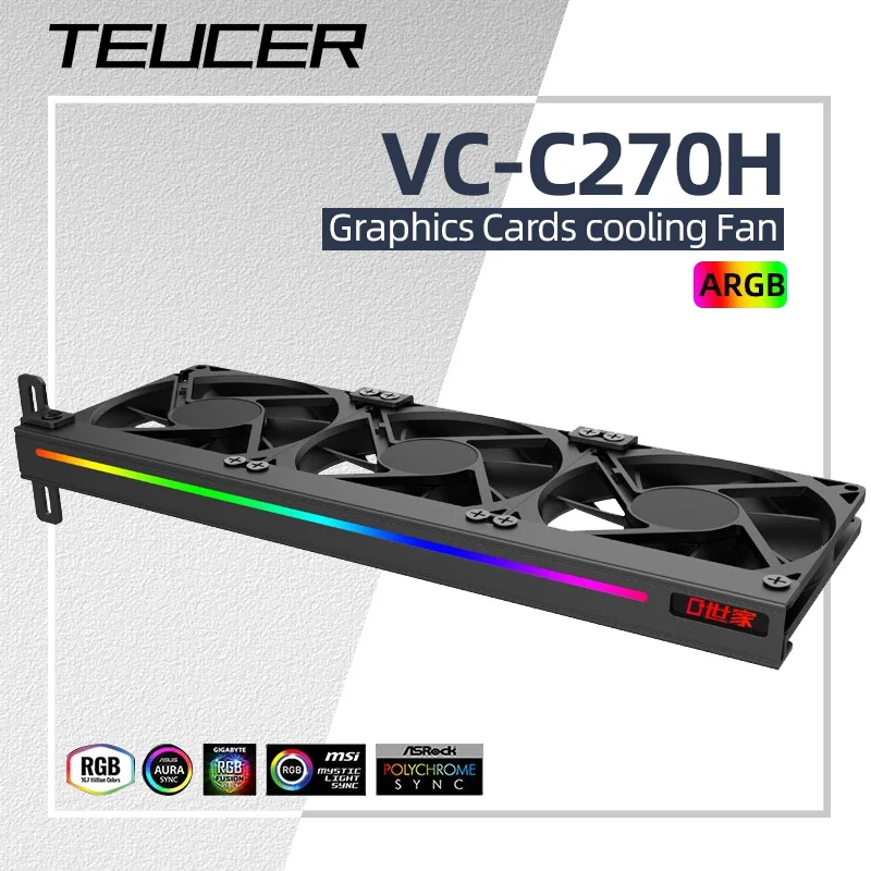 Teucer ARGB GPU Video Card Cooler Radiator Kit PCI Graphics Card ...