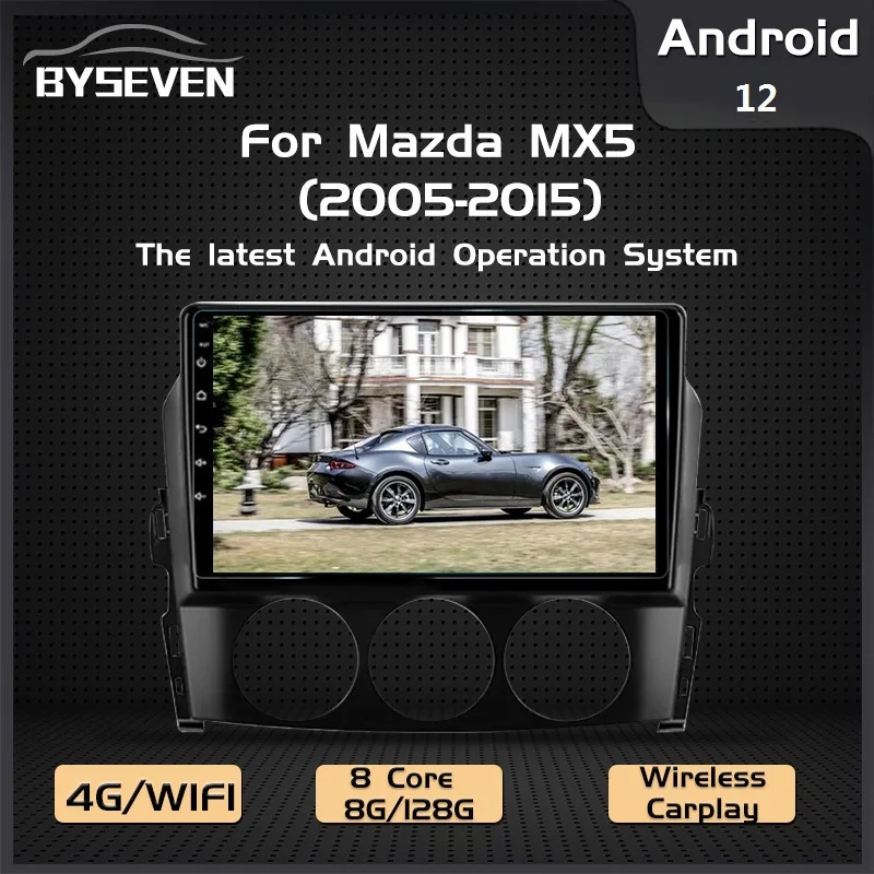 BySeven-Android-12-Auto-Radio-For-Mazda-MX-5-MX5-III-3-NC-Miata-2005 ...