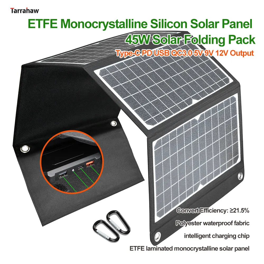 ETFE-Solar-Panel-Folding-Pack-45W-Solar-Cells-Type-c-PD-USB-QC3-0-Fast ...