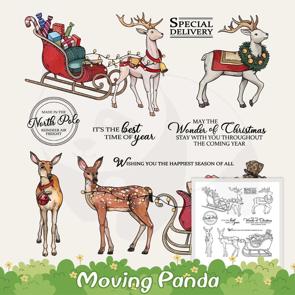Winter-Reindeer-Christmas-Gifts-Cutting-Dies-Clear-Stamp-DIY ...