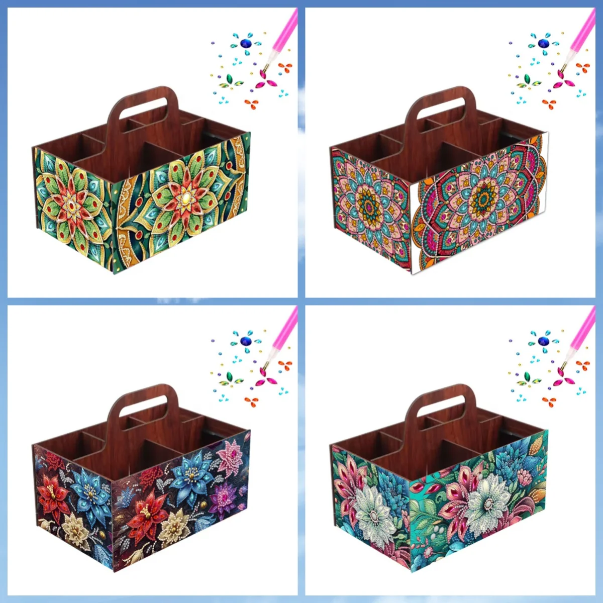 1 DIY floral pattern diamond painting set, diamond-decorated mosaics ...
