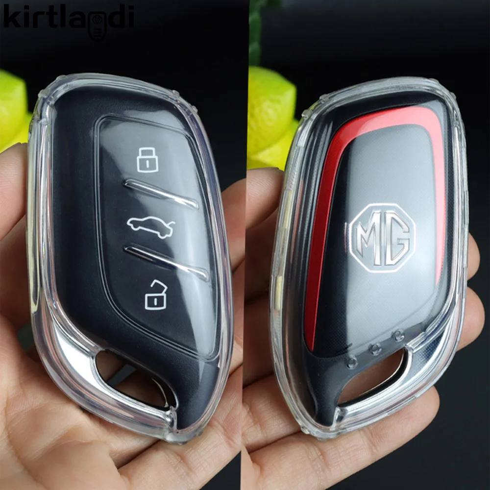 Transparent TPU Car Remote Key Case Cover Holder For MG MG4 ZS EV MG6 ...