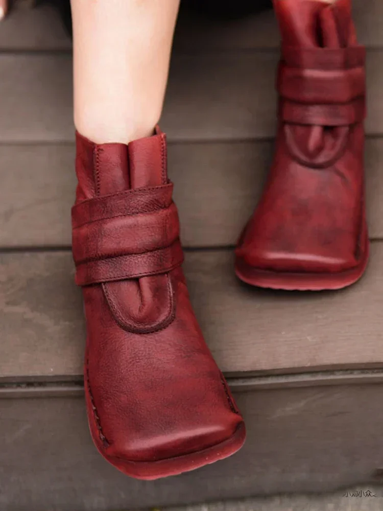 Artmu-Original-Genuine-Leather-Flats-Ankle-Boots-For-Women-Hook-Loop ...