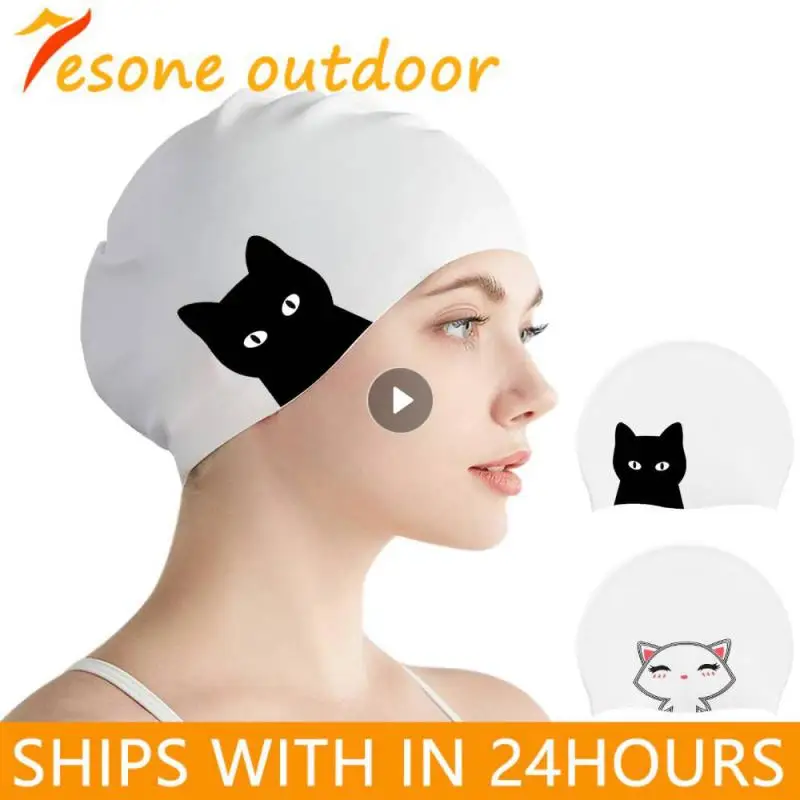 Cute Cat Swimming Cap for Long Hair: The Ultimate Solution for Kids ...