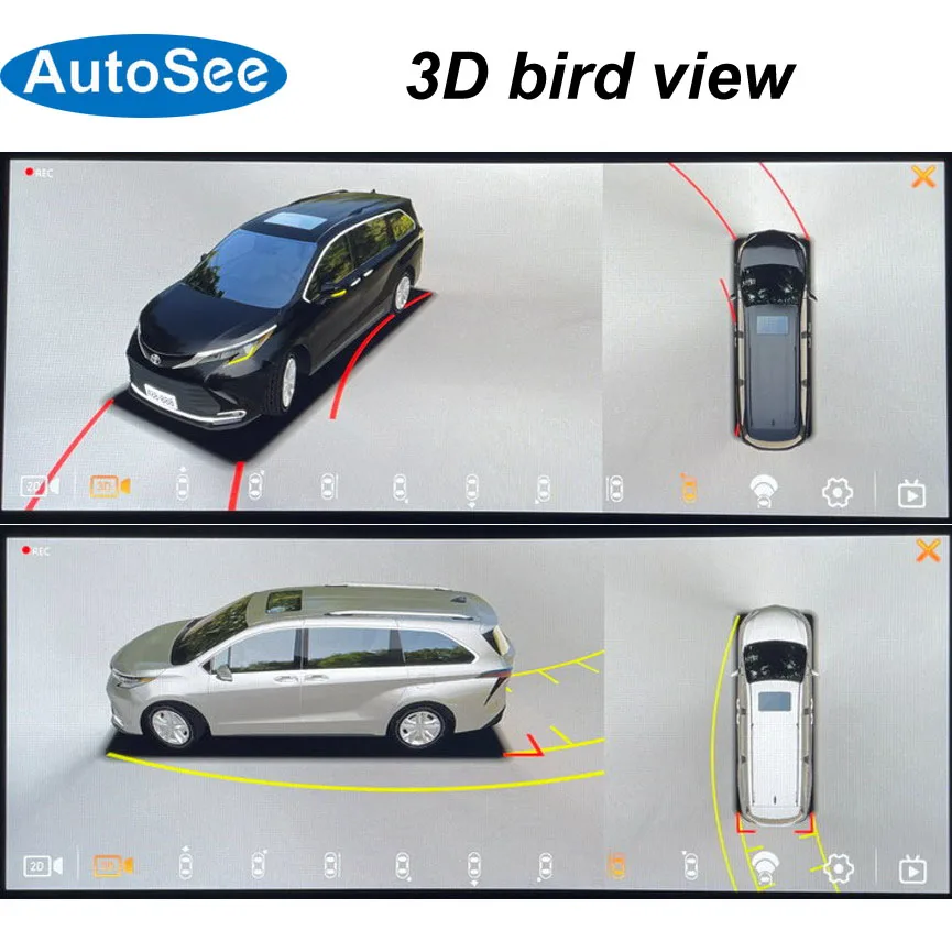 suit-original-OEM-monitor-2024-for-Toyota-Sienna-birds-eye-360-degree ...