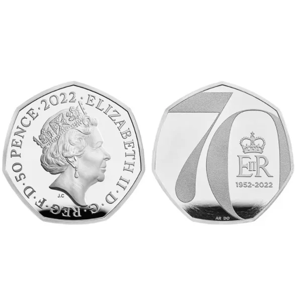 2022 Great Britain Queen 70th 50 Pence Coin - Non-currency Coins ...