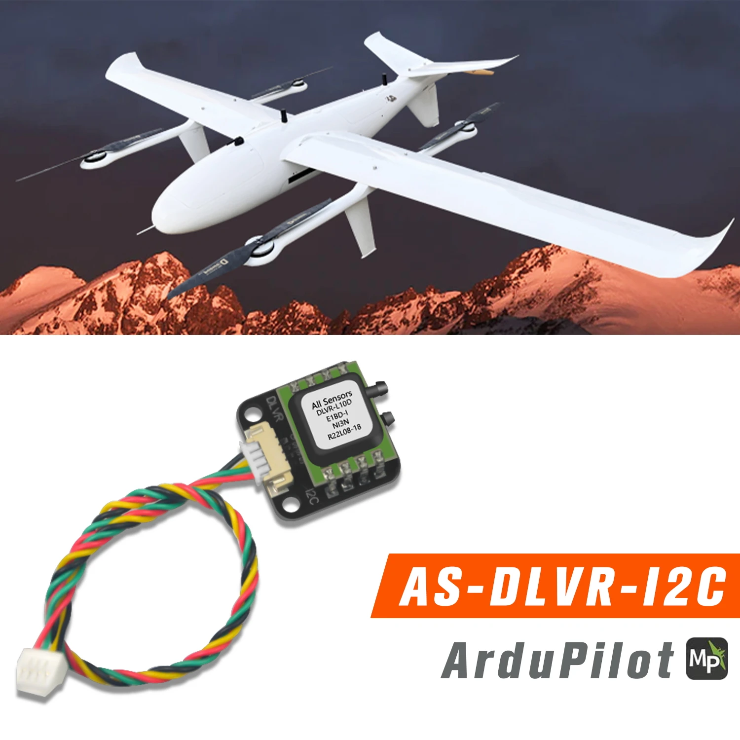 TULE DLVR 디지털 대기속도 센서 튜브 AS-DLVR-I2C, 픽스호크 PX4 비행 제어용, 신제품