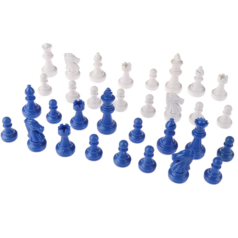 1Set-32Pcs-Chess-Set-Plastic-Ps-Material-Blue-And-White-Medieval-Chess ...