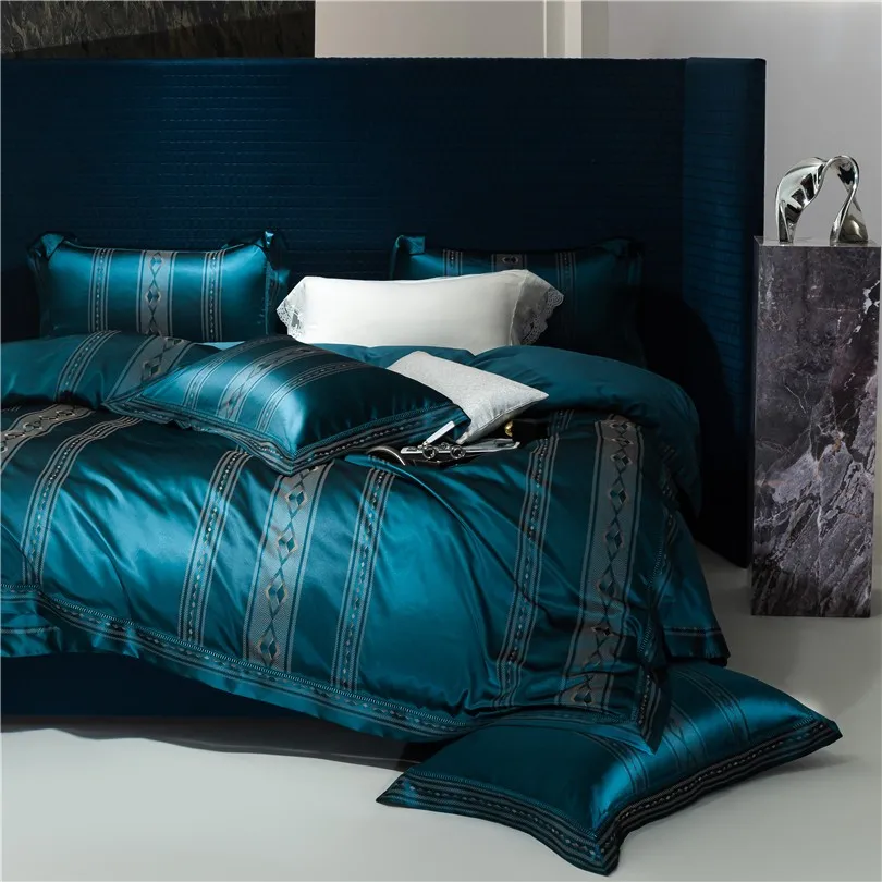Peacock Blue Colored Bedding