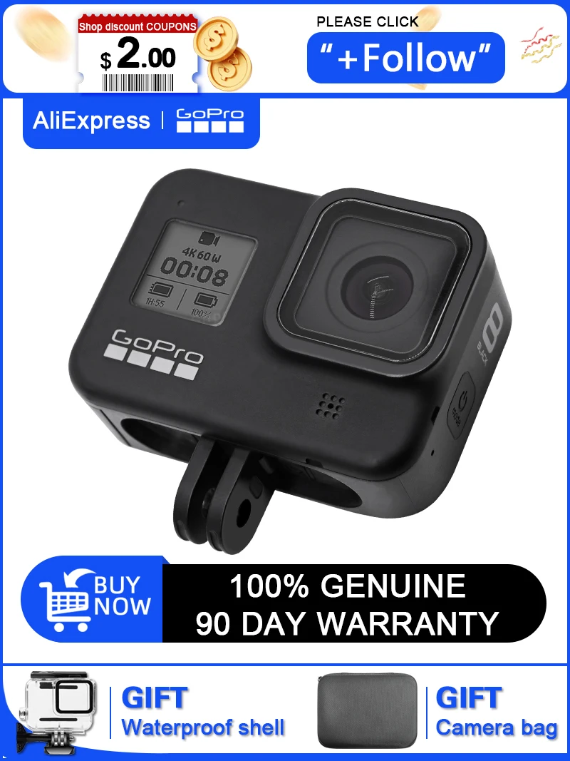 Used-GoPro-HERO8-Black-Action-Camera-4K-Video-Go-Pro-Digital-Camera ...