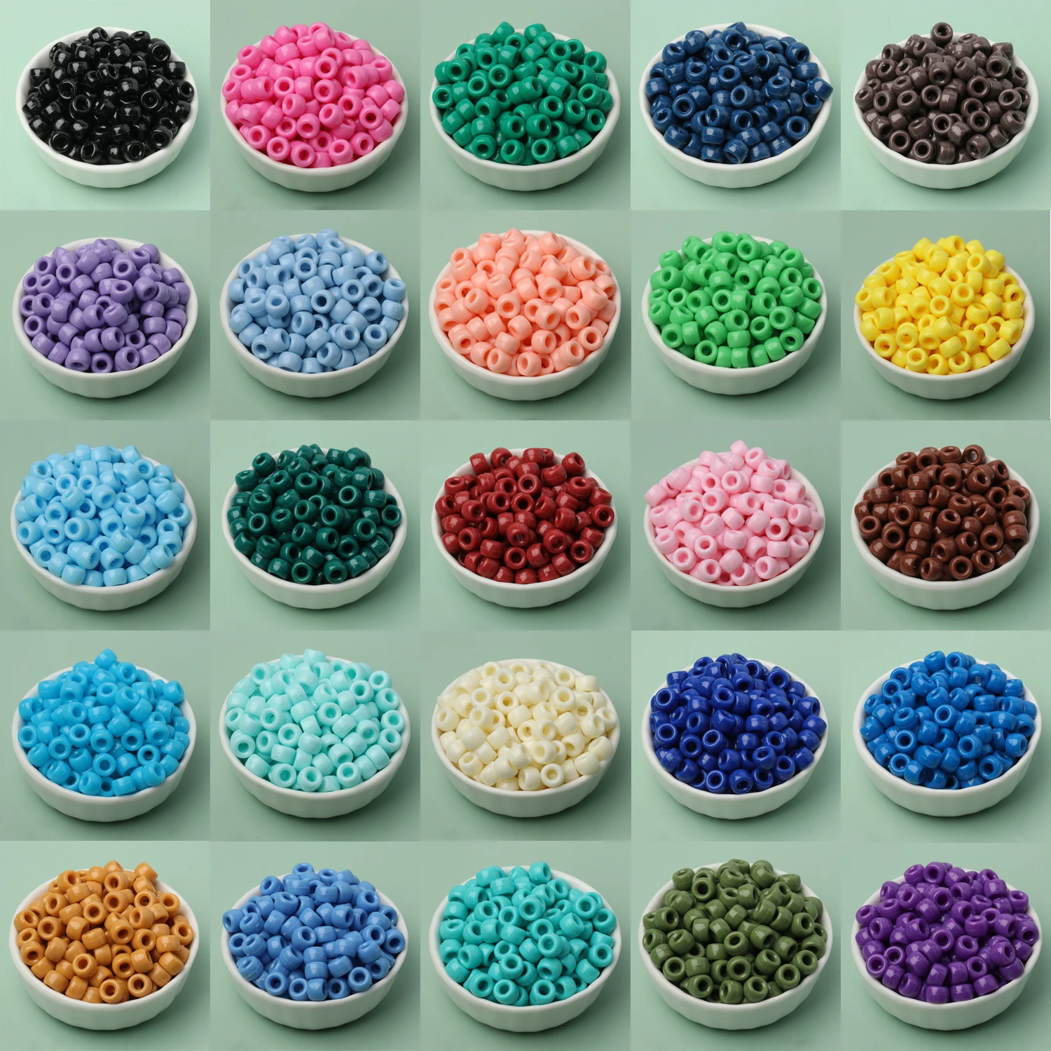 100pcs-200pcs-6x9mm-Pony-Beads-Acrylic-Large-Hole-Barrel-Beads-Solid ...