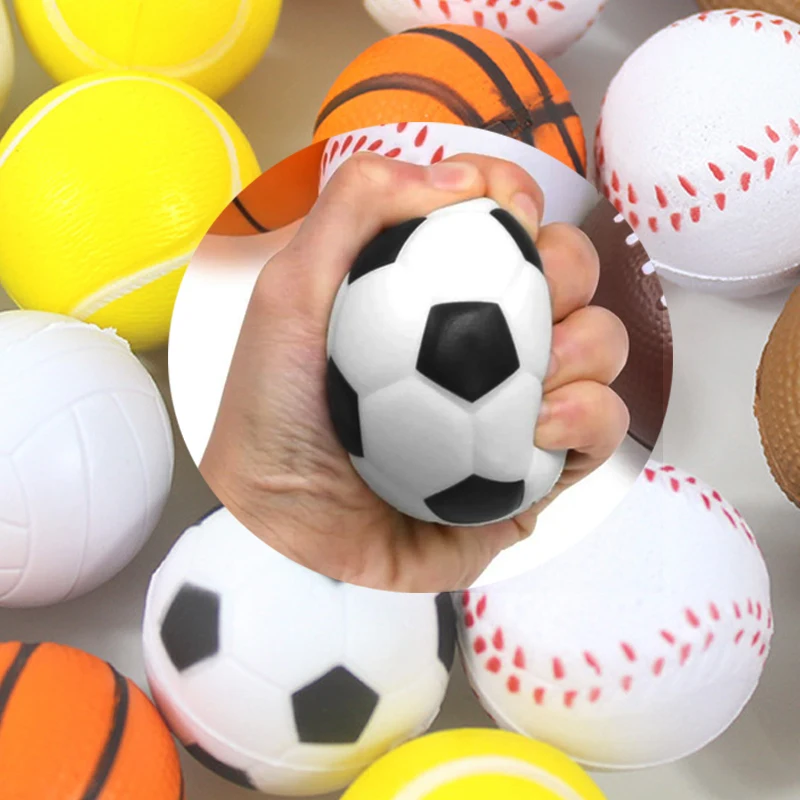 12-20Pcs-Squeeze-Ball-Toy-Football-Basketball-Baseball-Tennis-Slow ...