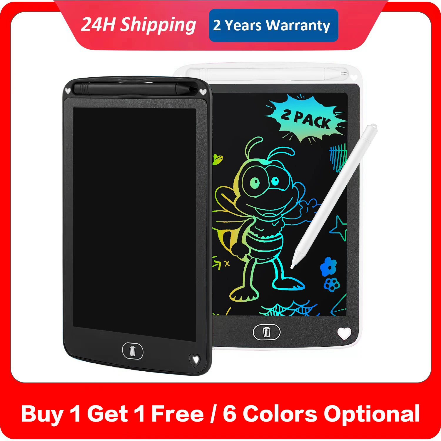 2PACK-12-inch-drawing-tablet-for-kids-multicolor-LCD-writing-tablet ...