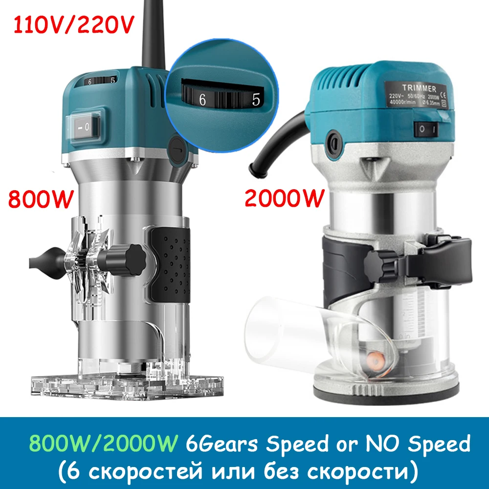 800W/2000W Elektrische Holz Router Elektrische Trimmer Holzbearbeitung ...