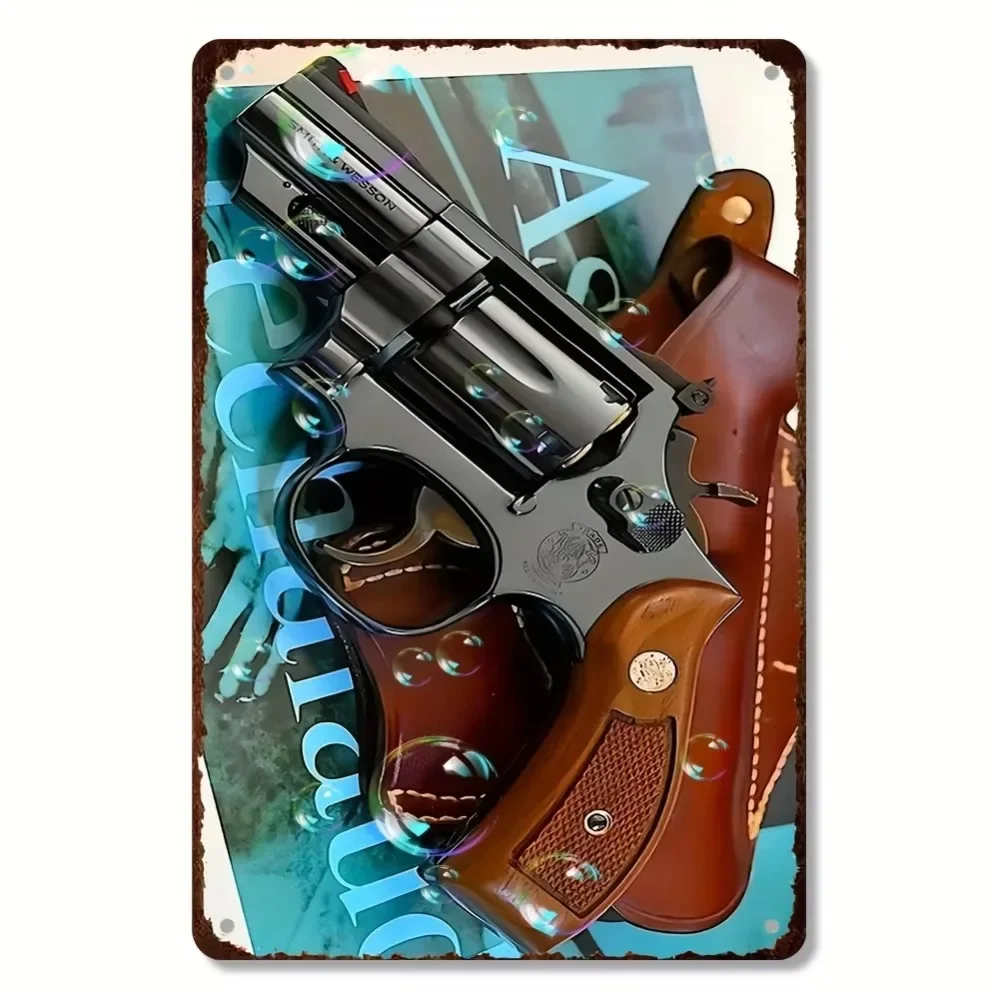 Vintage Pistol Wall Decor - Ornate Wrought Revolver Design, Pre-Drilled ...